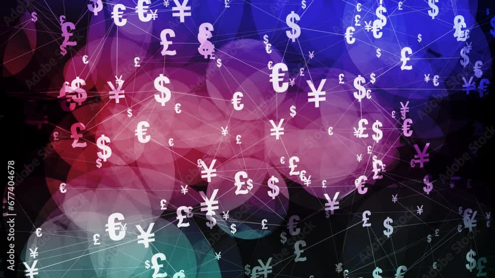 Stockvideon Wealth in motion animated currency symbols representing ...