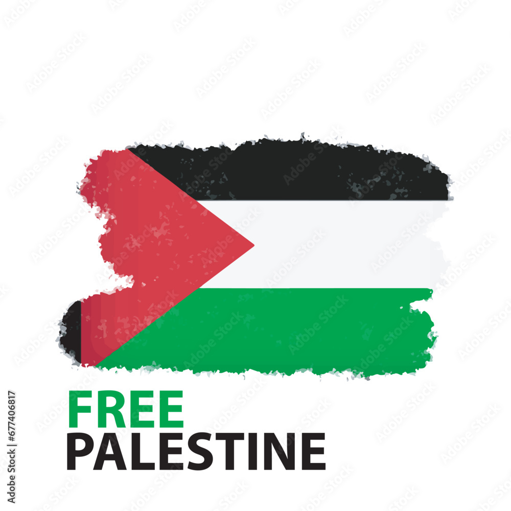 Palestine flag freedom isolated on white background. free palestine ...