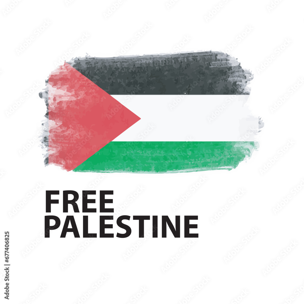 Palestine flag freedom isolated on white background. free palestine ...
