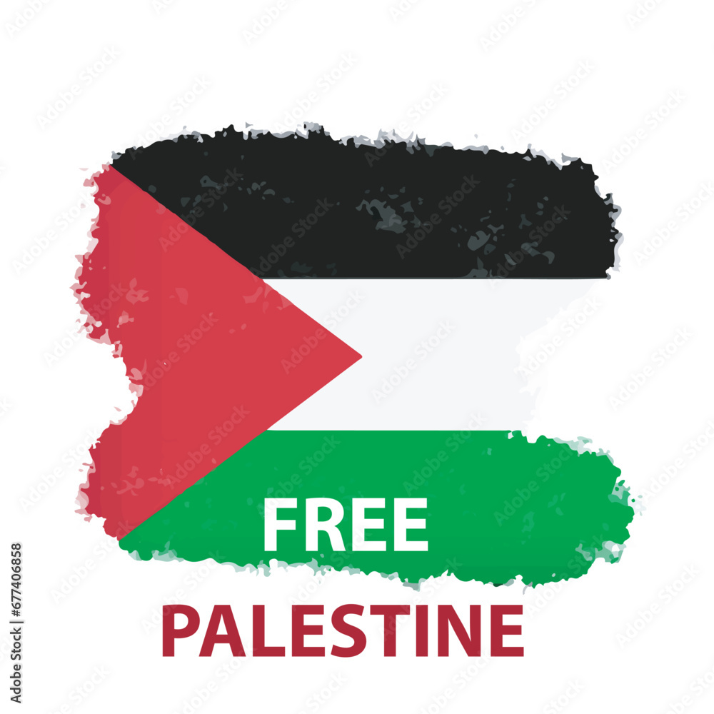 Palestine flag freedom isolated on white background. free palestine ...
