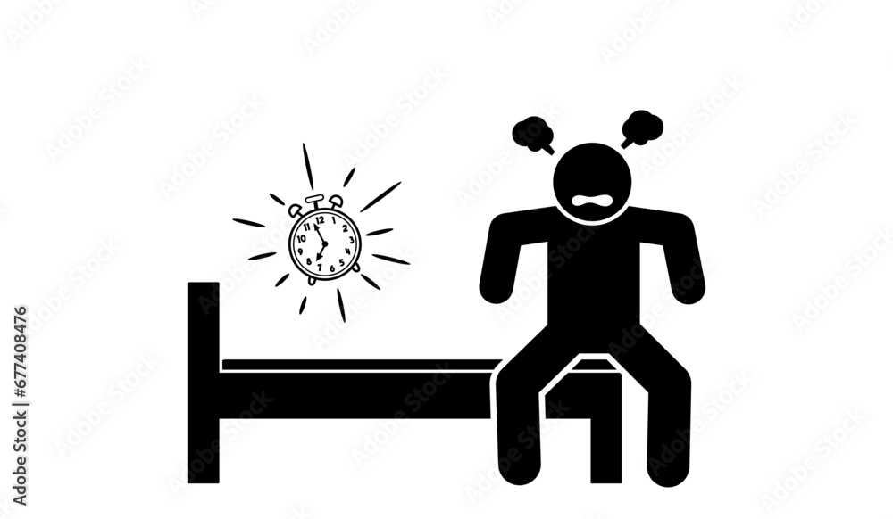 stick figure cartoon vector illustration frustrated, unhappy, unable to ...