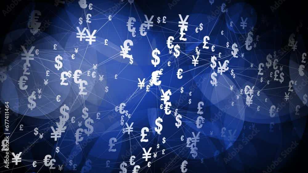 Currency symbols animated backgrounds for financial news and updates ...