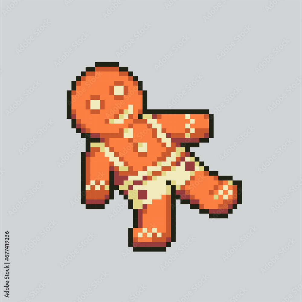 Pixel art illustration Gingerbread. Pixelated Gingerbread. Gingerbread ...