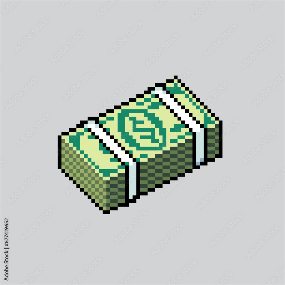 Vetor de Pixel art illustration Cash Money. Pixelated Cash Money. Cash ...