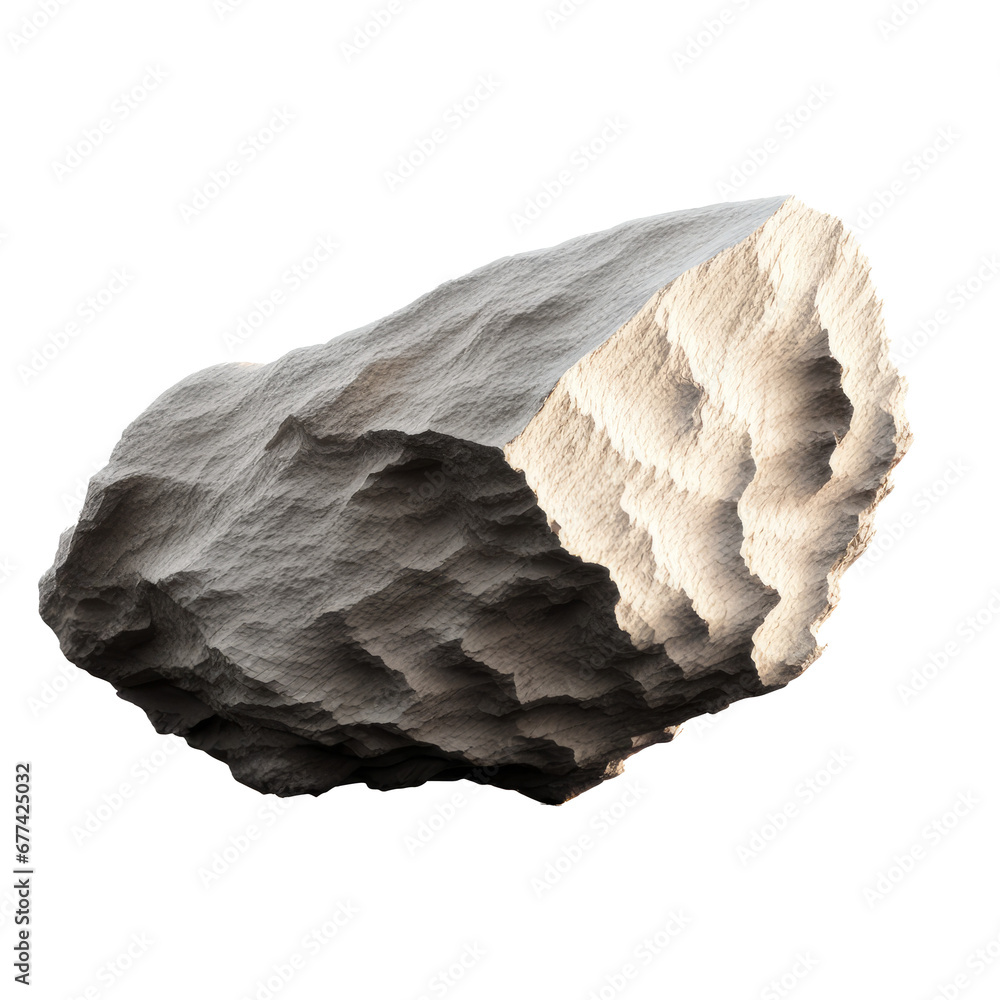 Light colored stone with sharp corners on a transparent background ...