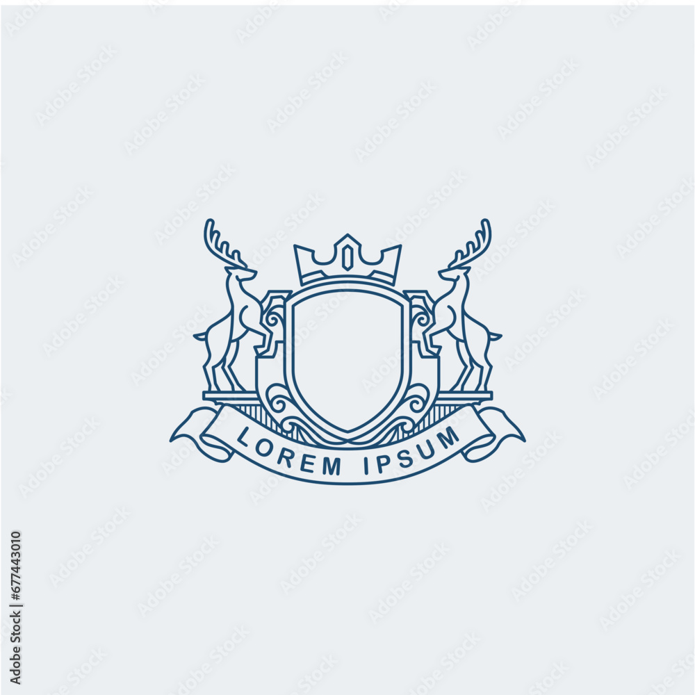 family royal crest shield logo Stock Vector | Adobe Stock