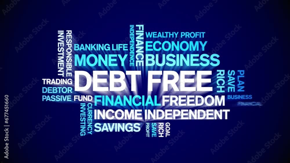 Vidéo Stock Debt Free animated tag word cloud;text design animation ...