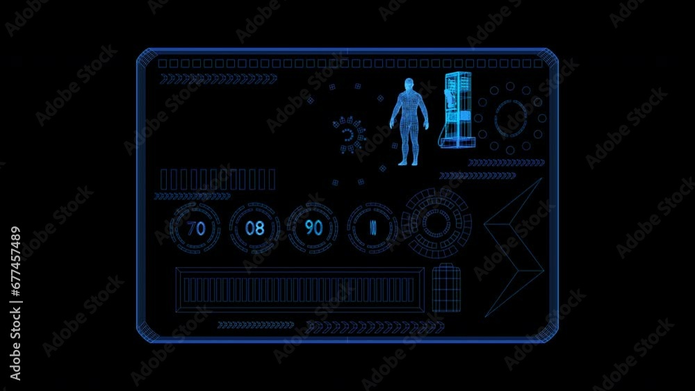 wireframe display data UI tech screen Infographic futuristic hud ...