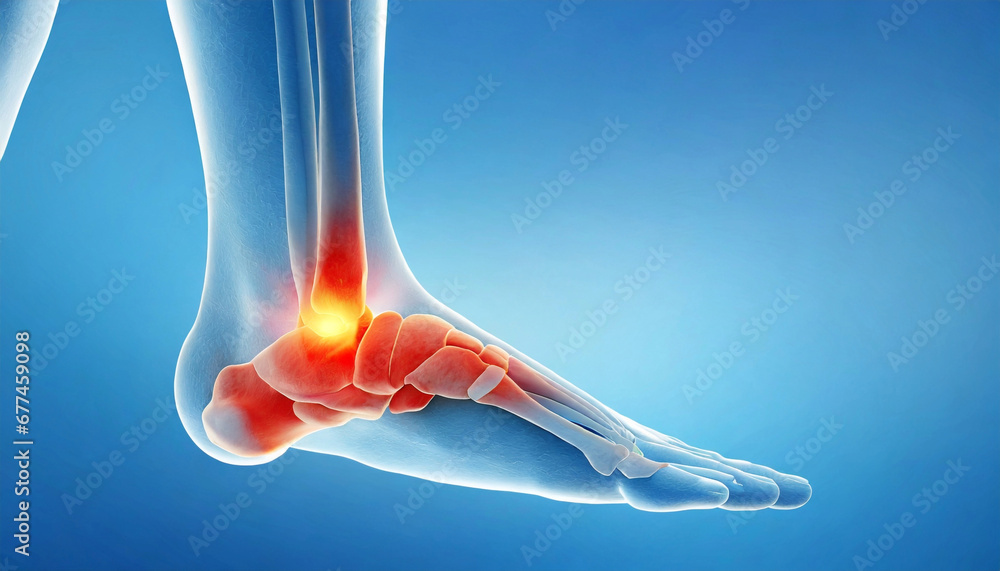 3D Visualization Illustration of the Anatomy of the Human Ankle, Human ...