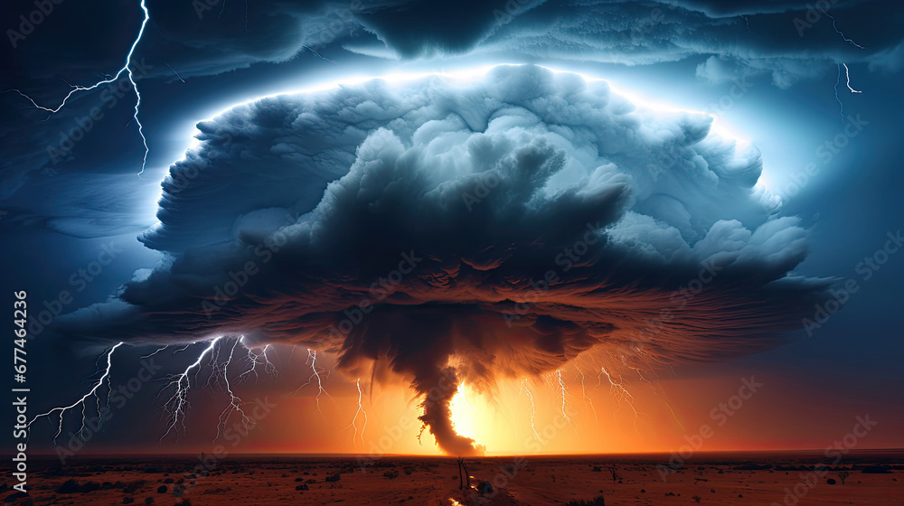 Tornado In Stormy Landscape - Climate Change , lightning in the sky ...