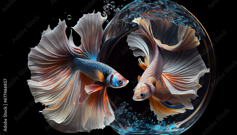 Multi color Siamese fighting fish(Rosetail),fighting fish,Betta ...