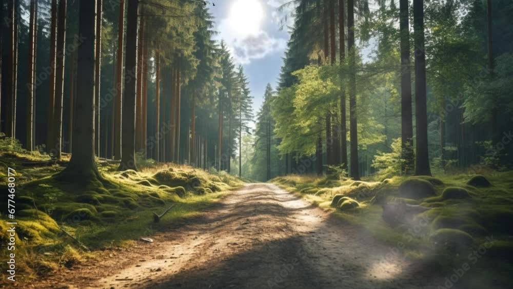 Morning in the forest. animated autumn,summer background. seamless ...