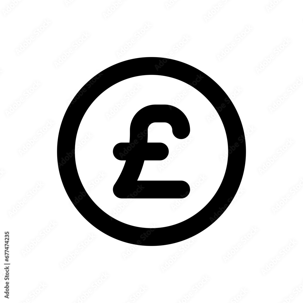 Pound finance icon with black outline style. money, currency, cash ...