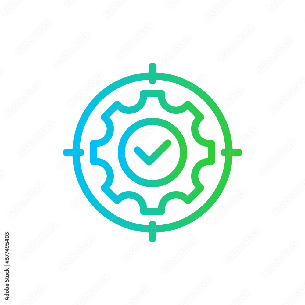 Specifiation key performance indicator icon with blue and green ...