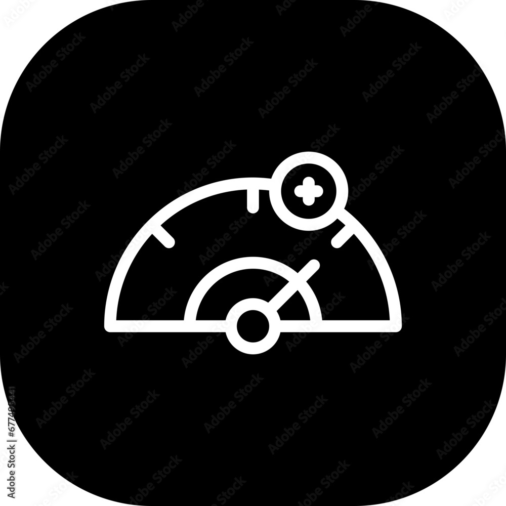 Positive key performance indicator icon with black filled line outline ...