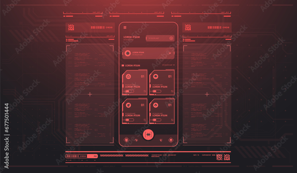 Sci-fi futuristic hud dashboard display virtual reality technology ...