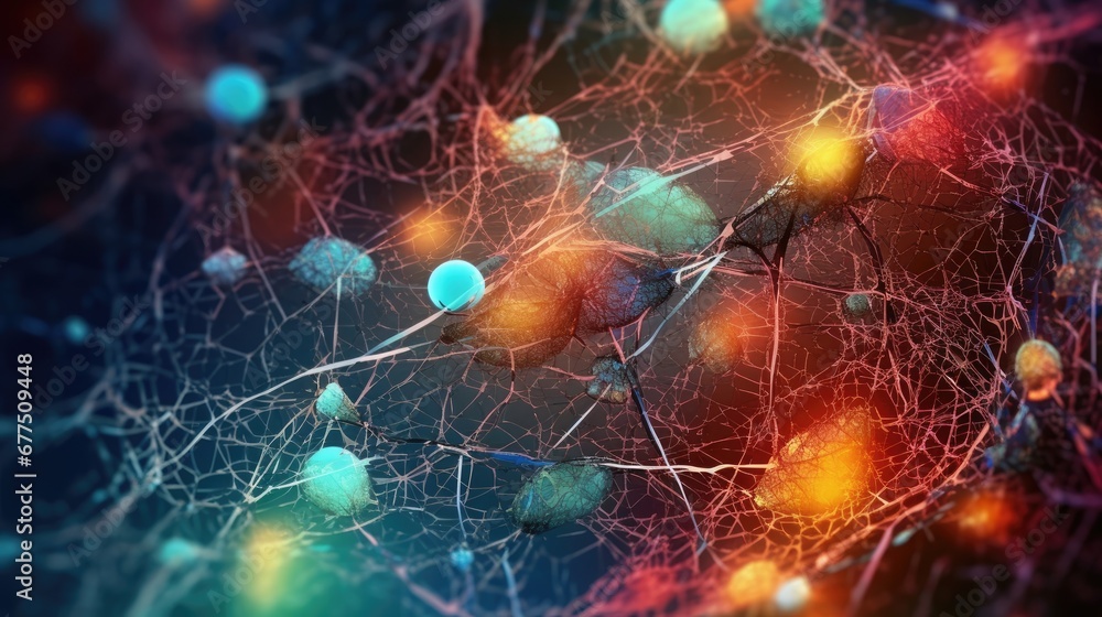 Nebula Neural Colorful Brain Cell Energy Connections, Brain Dots ...