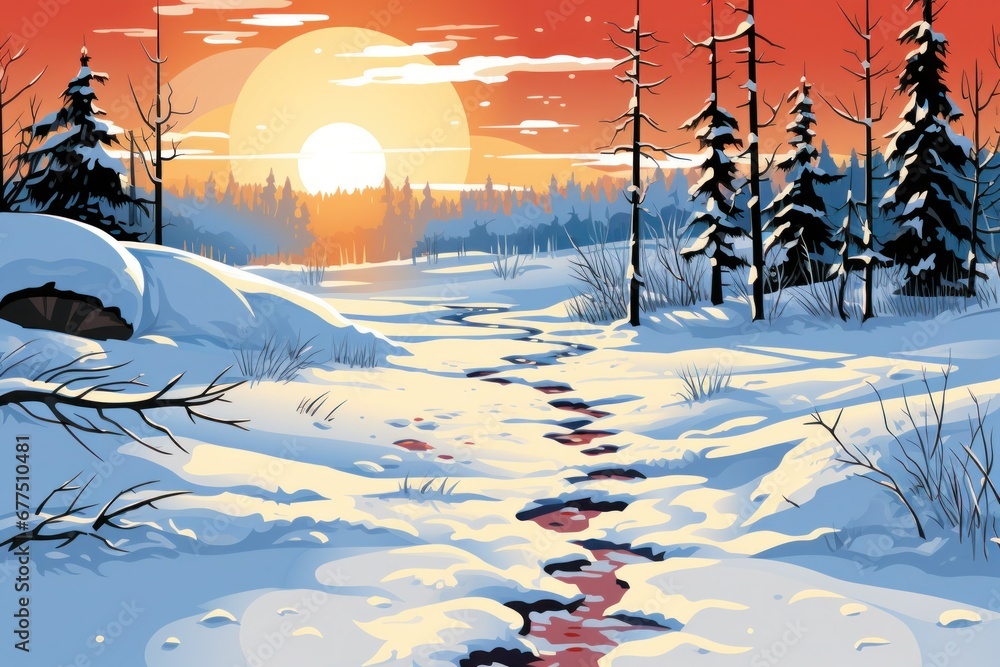 Snowy Footprints: Follow the trails of footprints left in the snow to ...