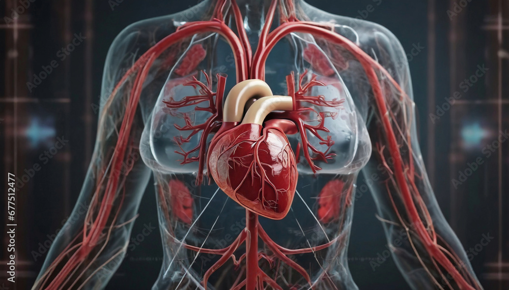 3D Visualization of the Heart Illustrating the Complex Anatomy of Vital ...