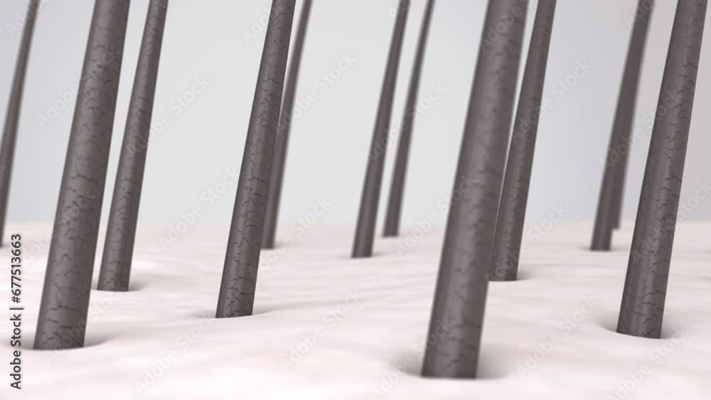 3D animation shows a clean, healthy scalp without dandruff and ...