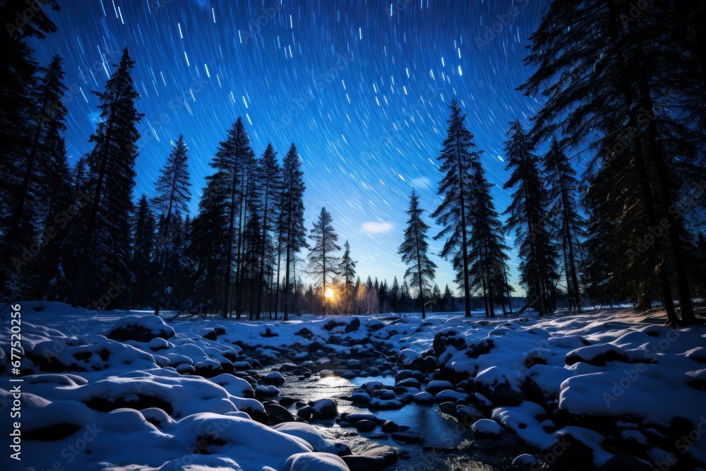 Starry Winter Nights: Long-exposure shots of the night sky in winter ...