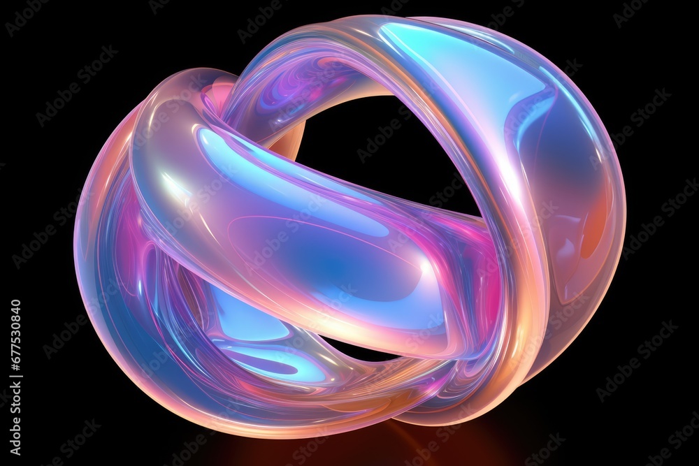 Iridescent Infinity: A Lustrous Loop of Liquid Metal Hues Stock Illustration | Adobe Stock