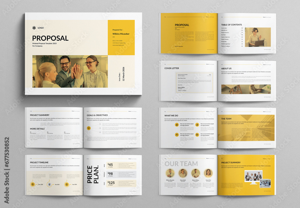 Minimal Proposal Layout Design Template Landscape Stock Template