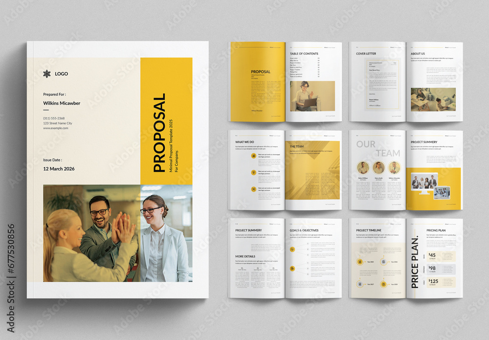 Minimal Proposal Layout Design Template Stock Template | Adobe Stock