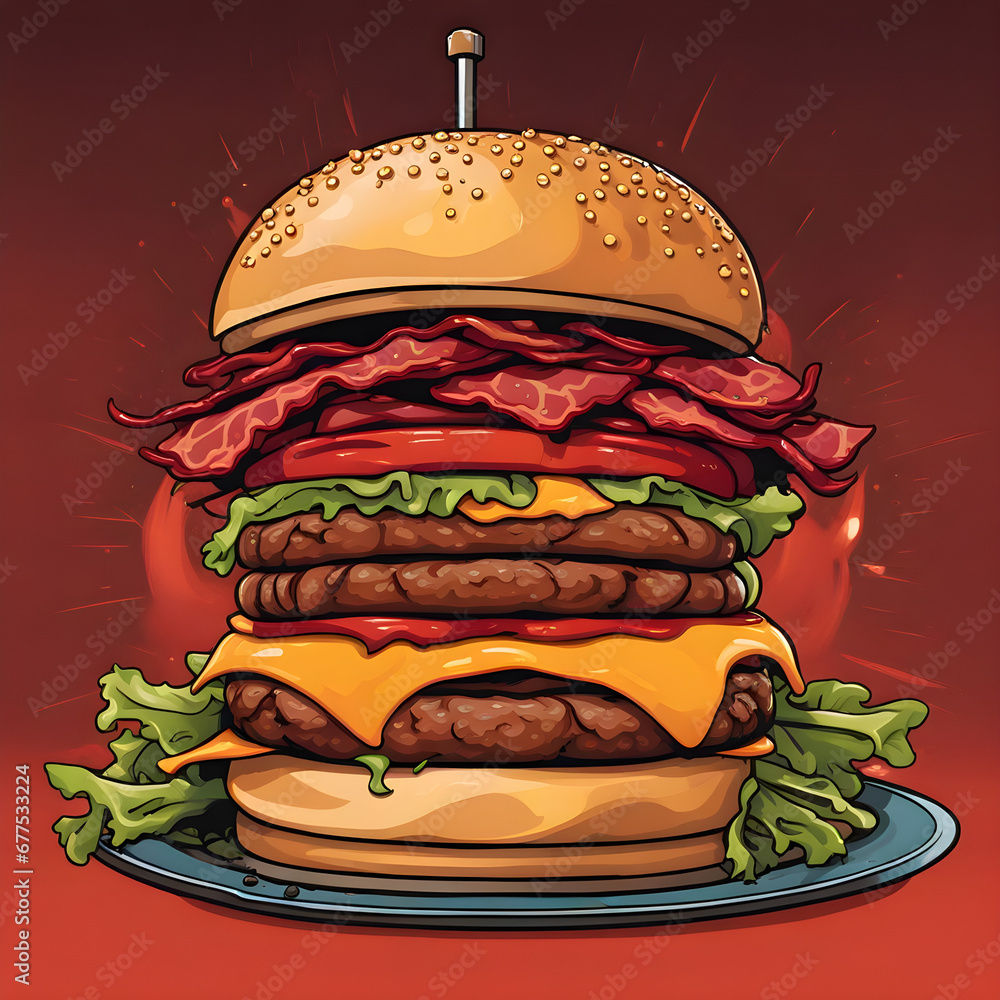 Ultimate burger with perfectly grilled Angus beef topped with melted ...