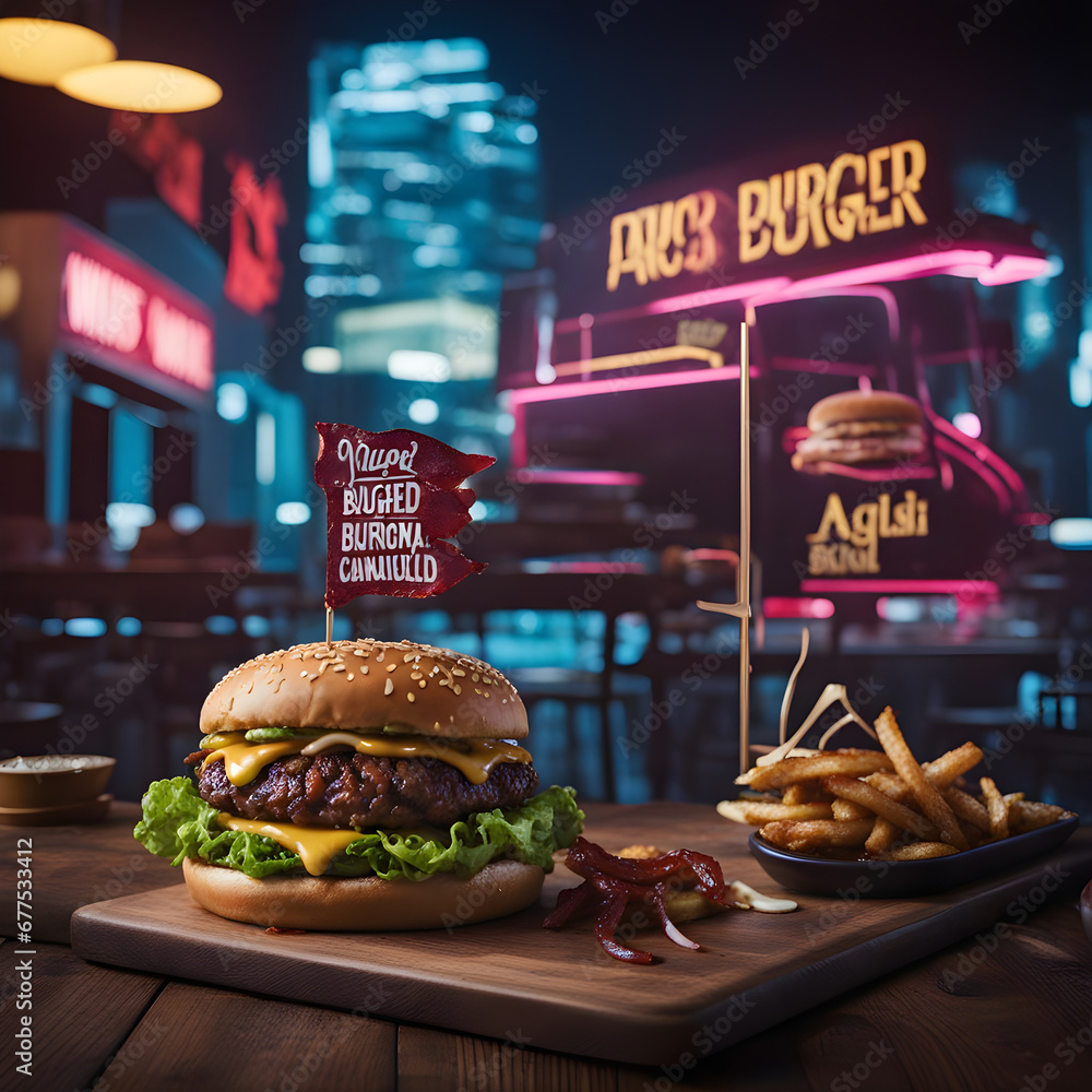 Ultimate burger with perfectly grilled Angus beef topped with melted ...