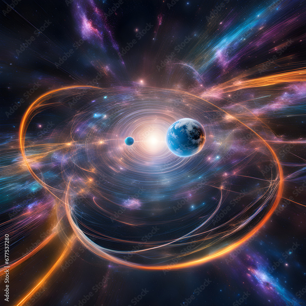 Multiverse as an experiment travelling through space and time Stock ...