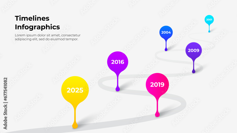 Vector infographic company milestones with years. Timeline template ...