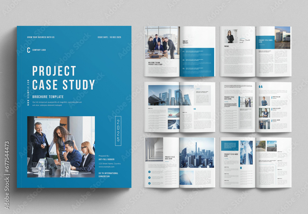 Case Study Booklet Template Design Layout Stock Template | Adobe Stock