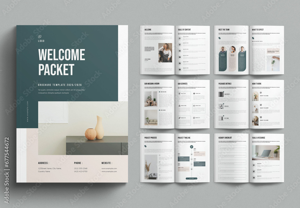 Welcome Packet Template Design Layout Stock Template | Adobe Stock