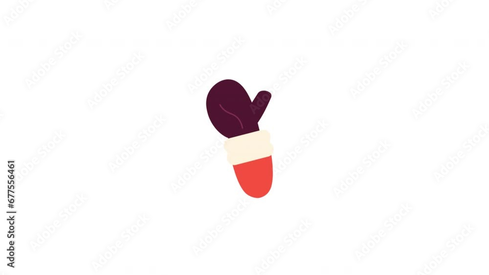 Santa claus glove waving 2D character hand animation. Merry Christmas ...