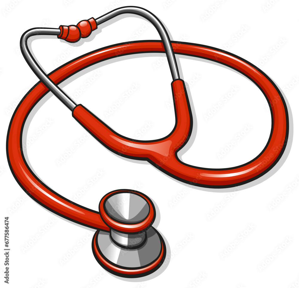 red doctor stethoscope drawing isolated Stock Vector | Adobe Stock