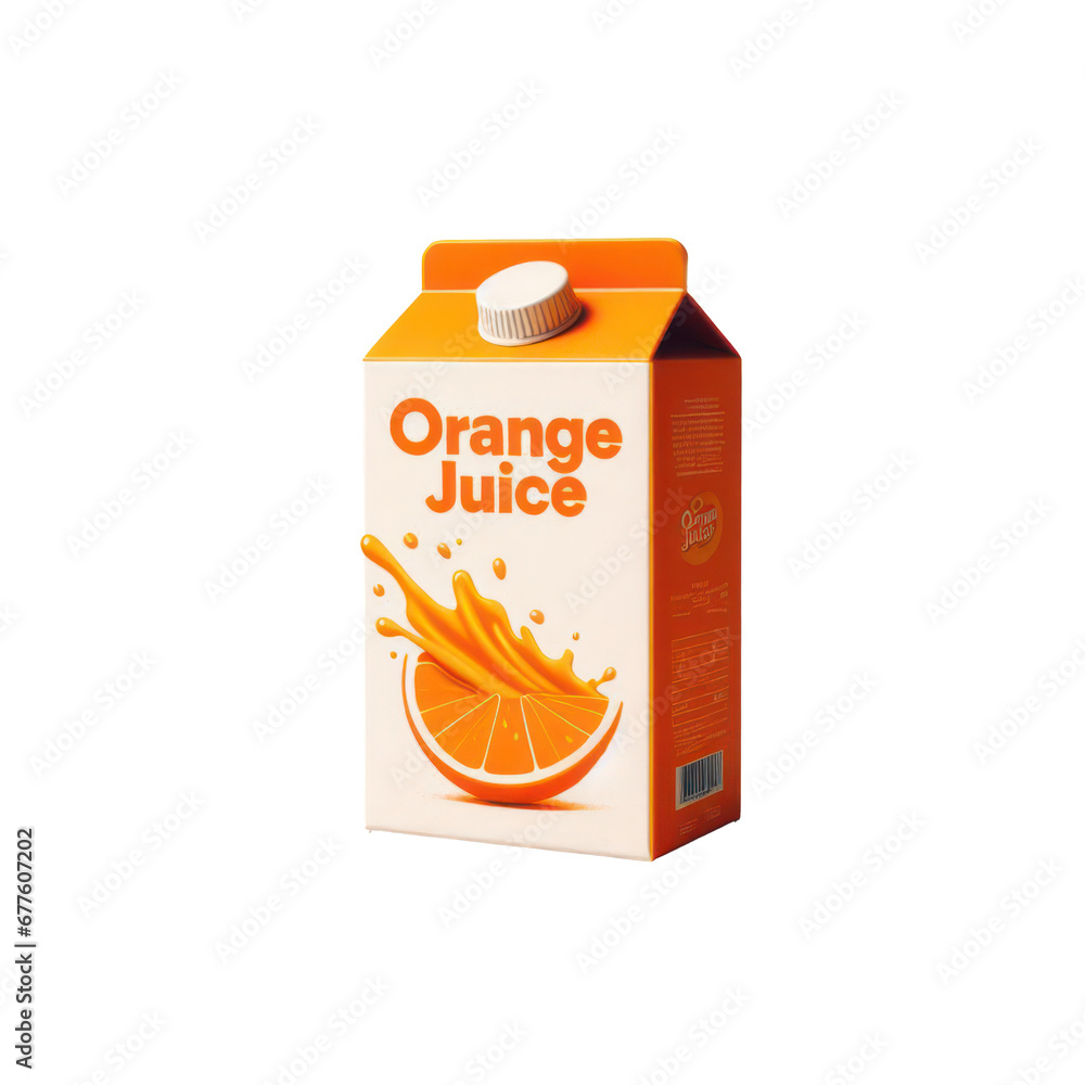 Orange juice carton box isolated on white transparent background, PNG ...