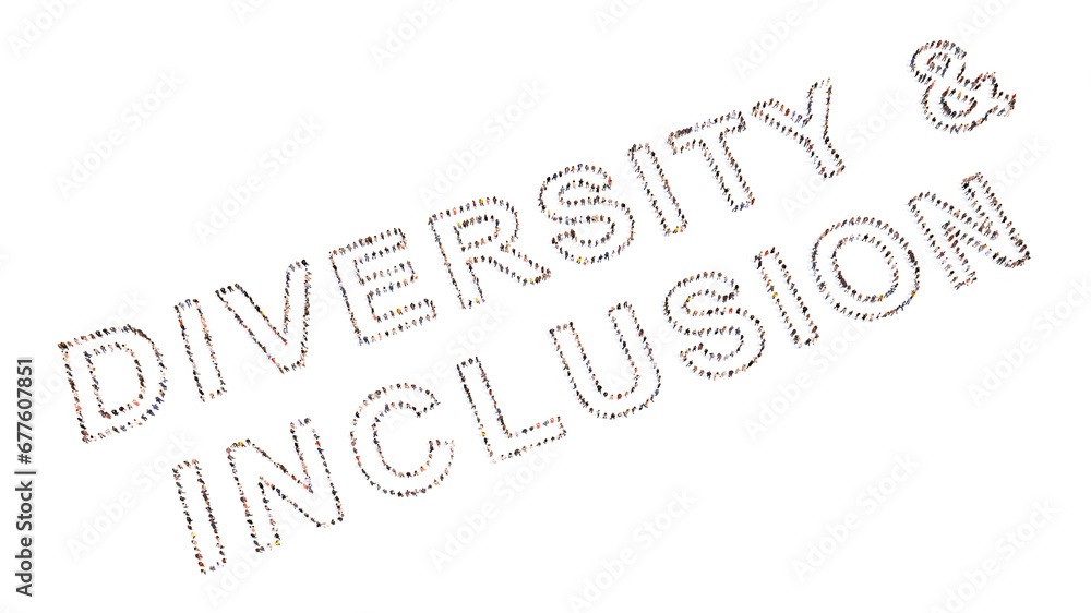 Concept conceptual large community of people forming DIVERSITY ...