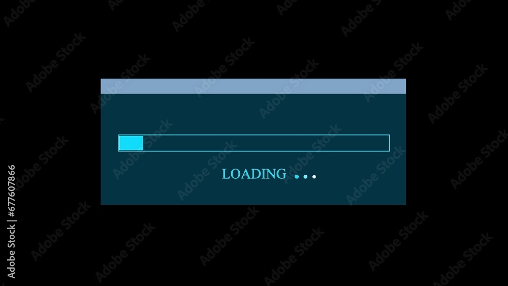 Loading bar element on a window. blue color progress loading bar. Stock ...