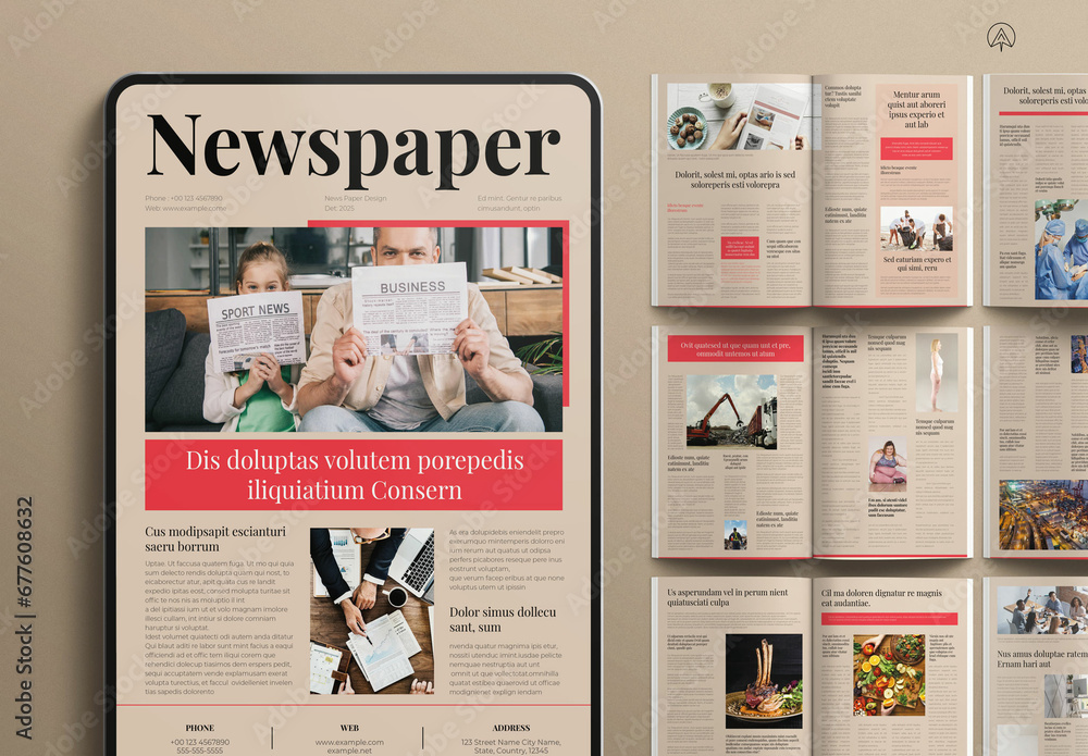 News Paper Brochure Layout Stock Template | Adobe Stock