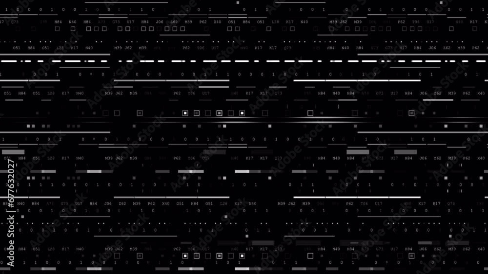 PNG alpha.Looping HUD UI digital technological infographic elements.Random Numbers. SeamlessHUD ...