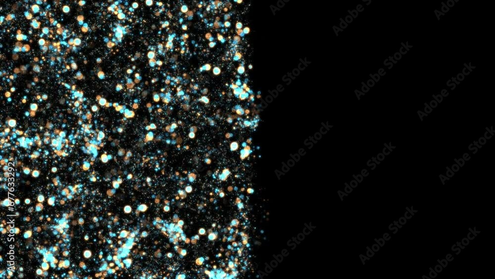 blue and gold particles loop Transparent Video. Two color particles ...