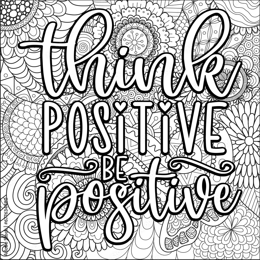 motivational quotes coloring pages design. yourself words coloring book ...