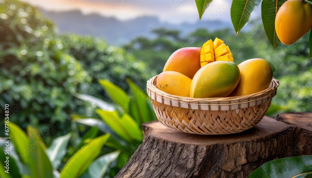 basket of mango Stock Photo | Adobe Stock