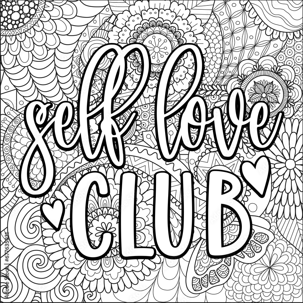 motivational quotes coloring pages design. yourself words coloring book ...