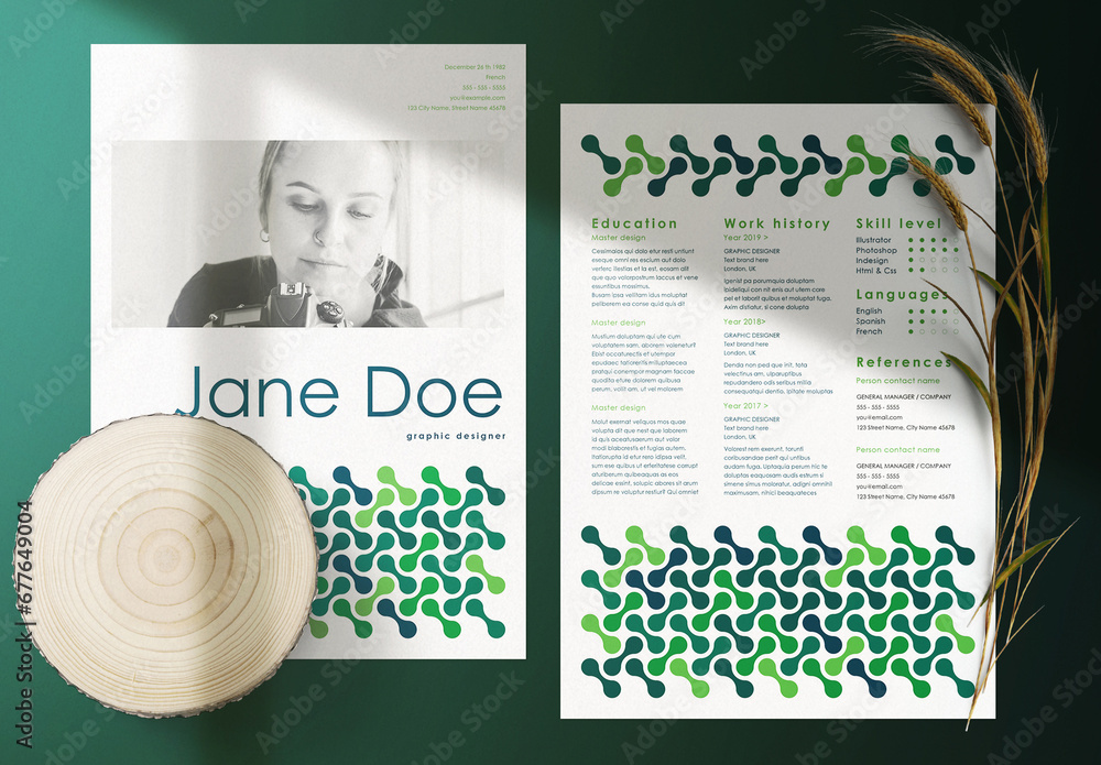 Professional Curriculum Vitae Layout Stock Template Adobe Stock
