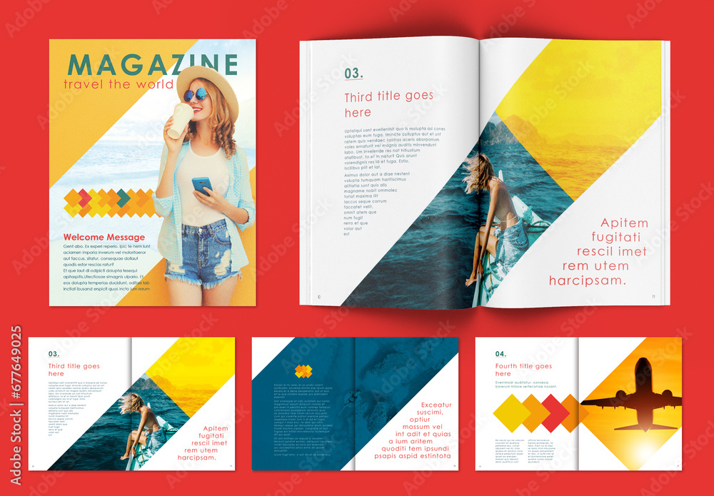 Minimalist Magazine Layout Stock Template | Adobe Stock
