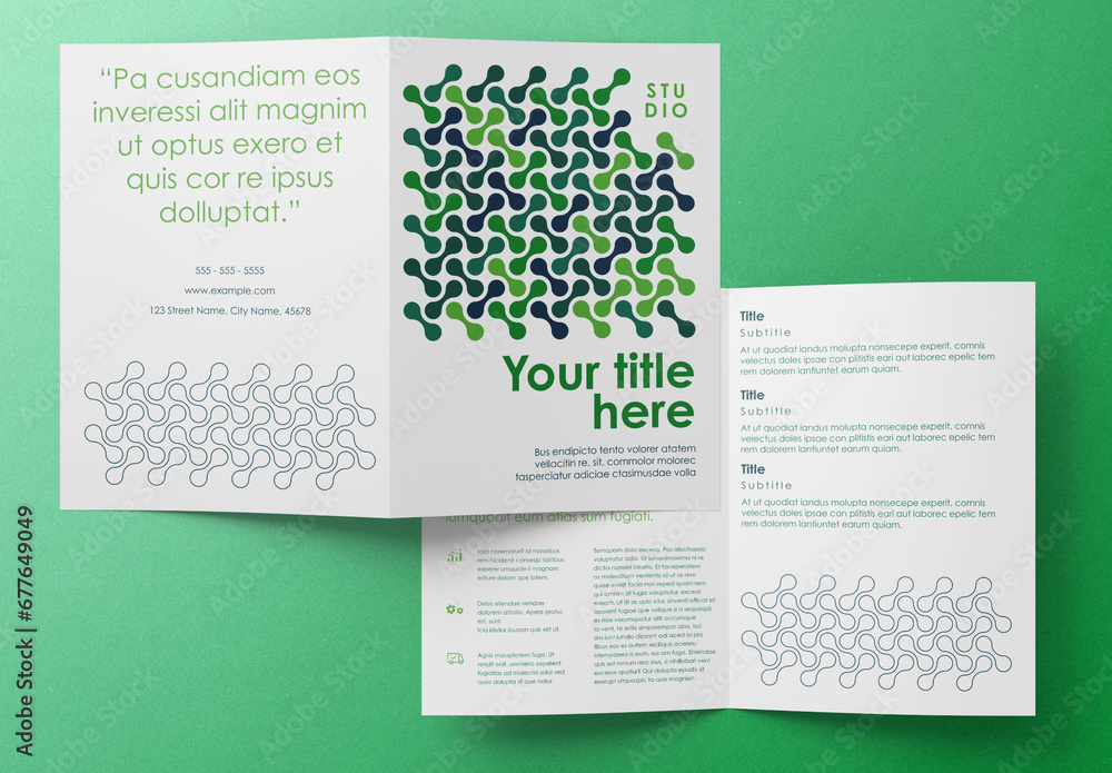 Colorful Geometric and Abstract Diptych Brochure Layout Stock Template ...