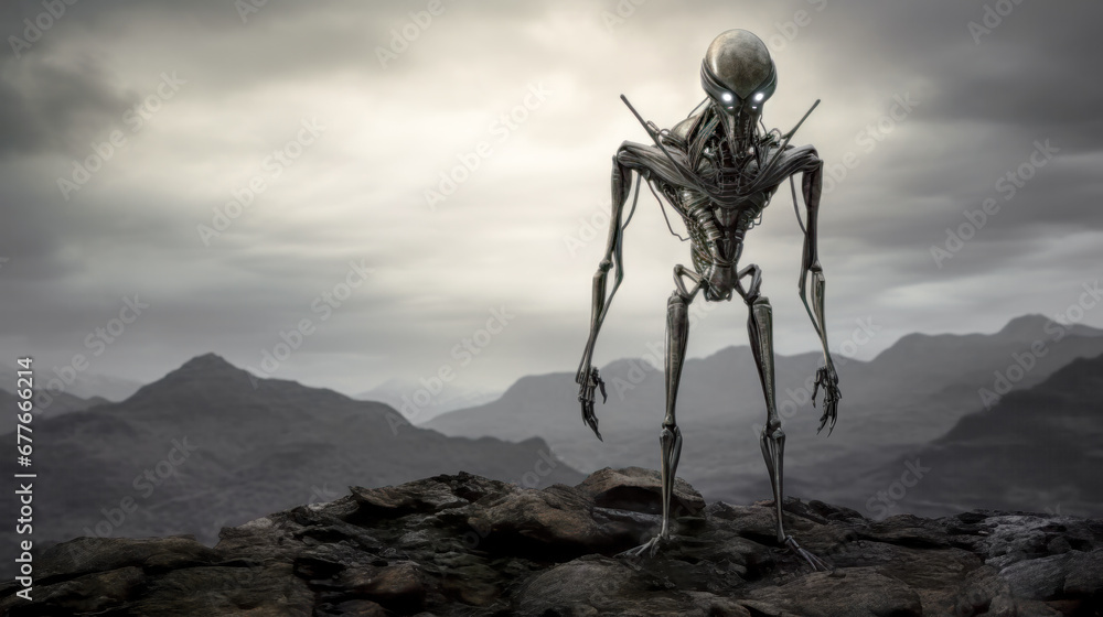 Alien Creature Insect Visit Earth in the Desert Wallpaper Poster ...