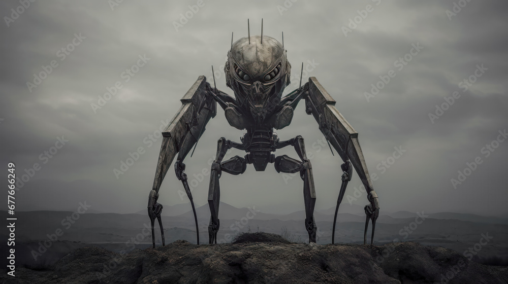 Alien Creature Insect Visit Earth in the Desert Wallpaper Poster ...